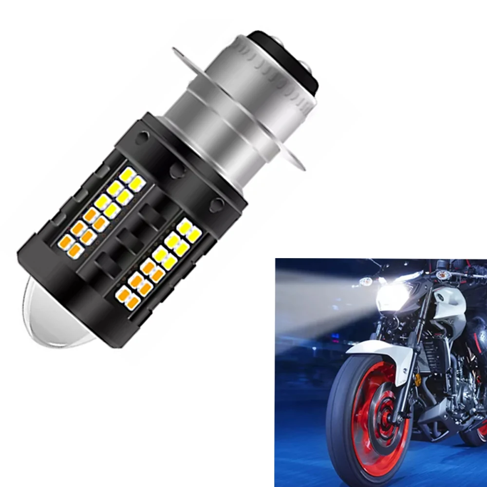 P15D-LED-Motorcycle-Headlight-Bulb-Moto-Spotlights-CSP-Lens-White ...
