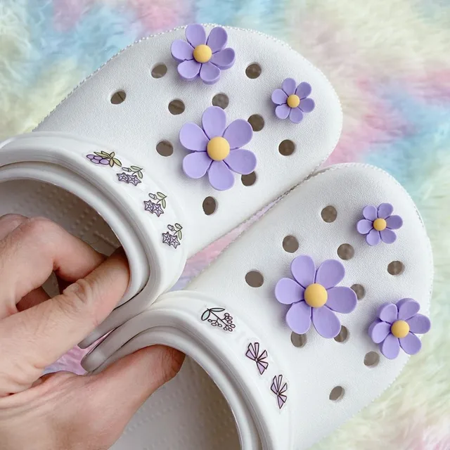Best Selling Shoes Croc Charms Ready To Put on White Daisy Sunflower ...