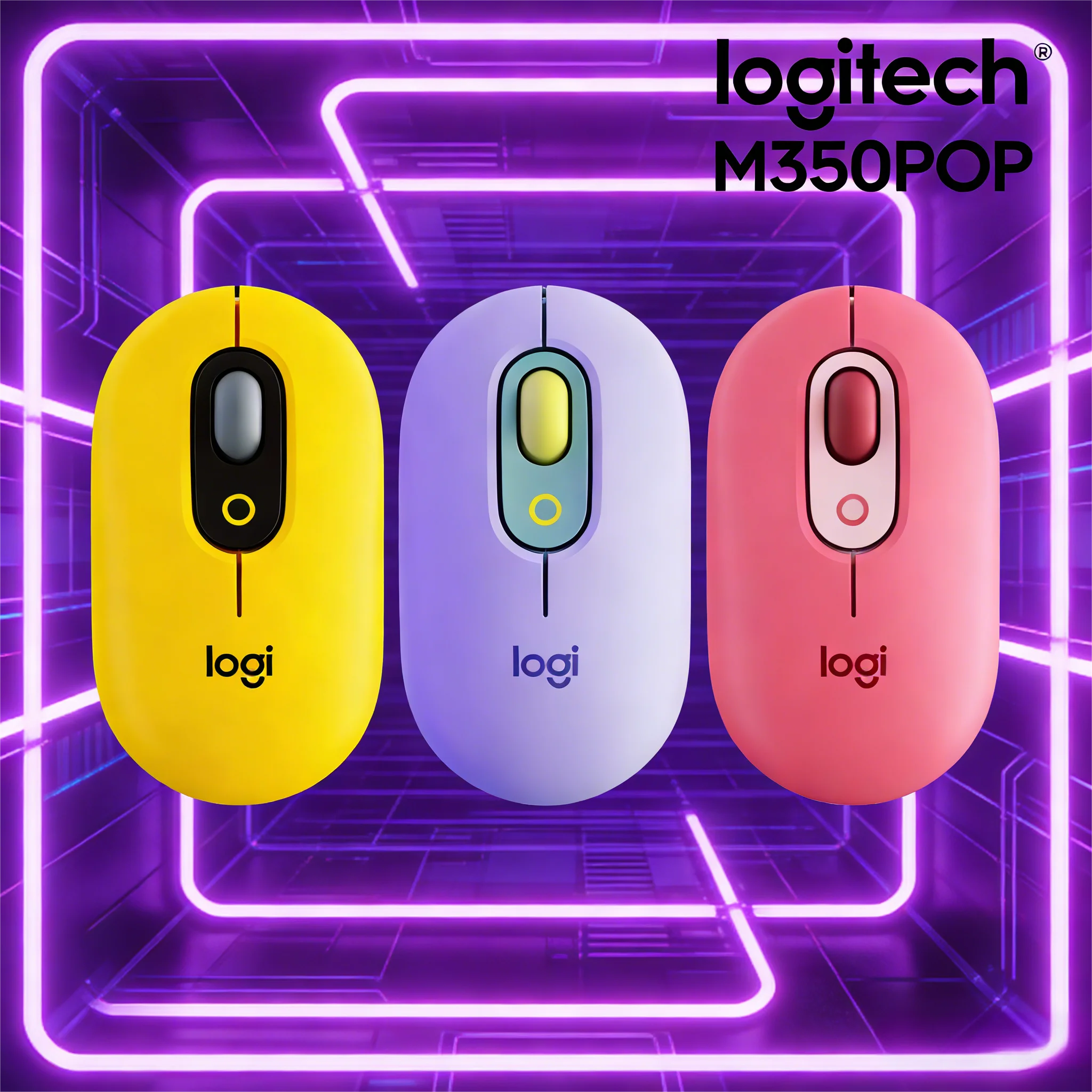 M350 POP Wireless Mouse, Logitech Bluetooth, Multi-Device, Cute Compact ...