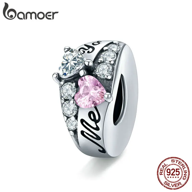 bamoer Sterling Silver 925 Sweet Heart Ring-shape Charm for Women ...