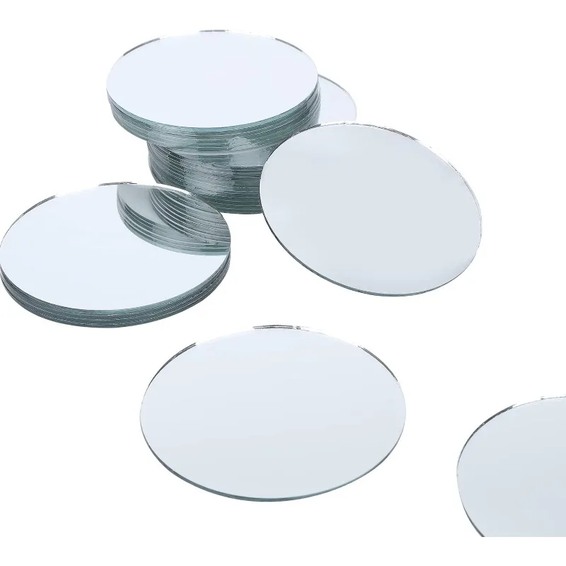 30Pcs-3x0-06Inch-Small-Circle-Mirror-Tiles-White-Mini-Round-Glass ...