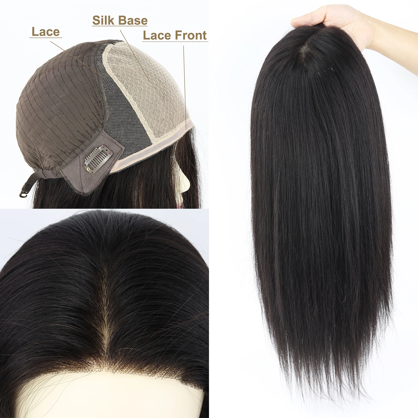 10x12cm Silk Base Wig for Women Real Virgin European Human Hair Wig ...