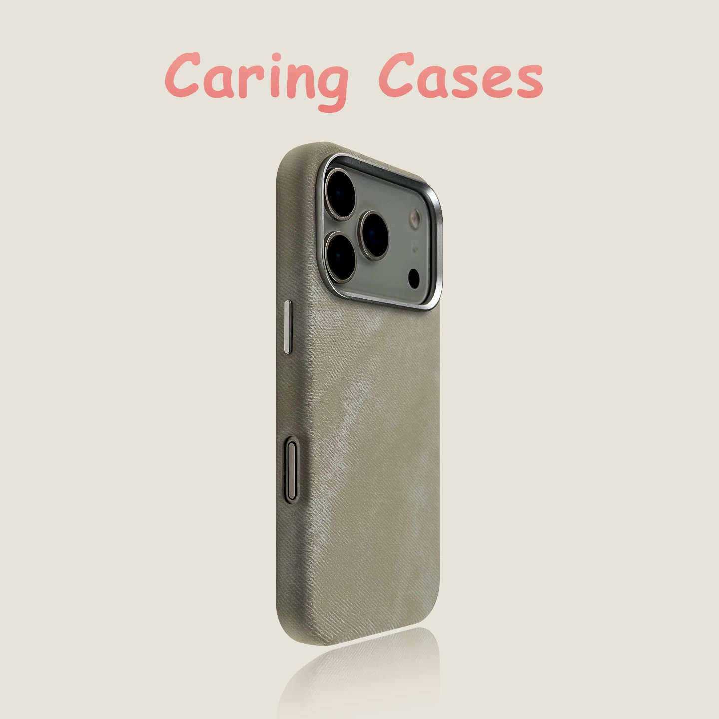 For iPhone 17 Pro Max Case Silver Gray Flannel Leather Business Premium ...