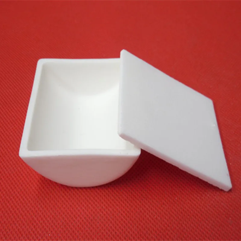 1pc Semicircular Square Aluminum Ceramic Boat With Lid / 99% Pure Al2o3 ...