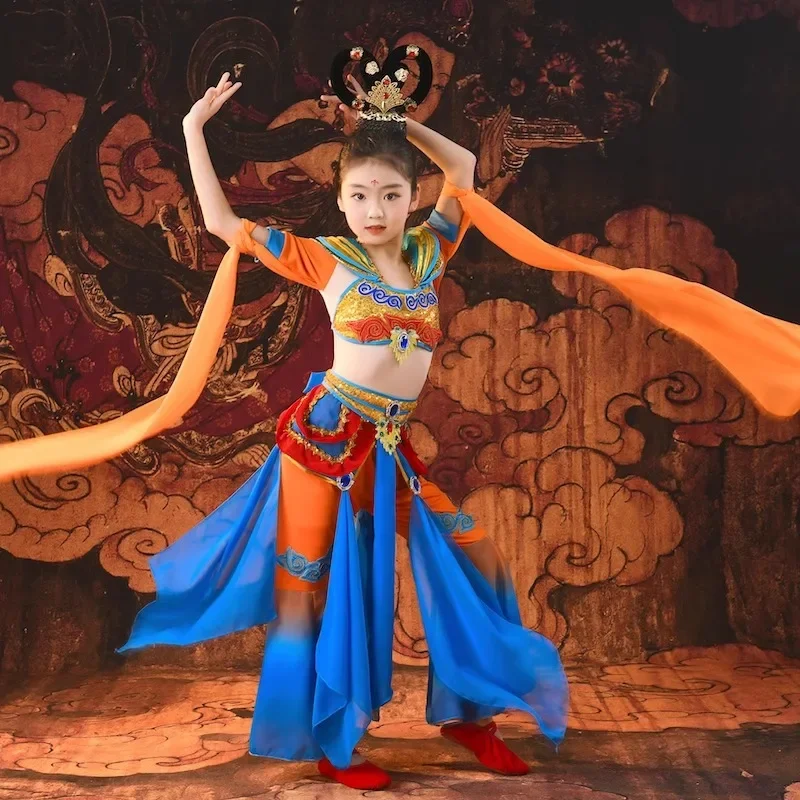 Children Dunhuang Feitian Dance Costumes Girls Elegant Chinese ...