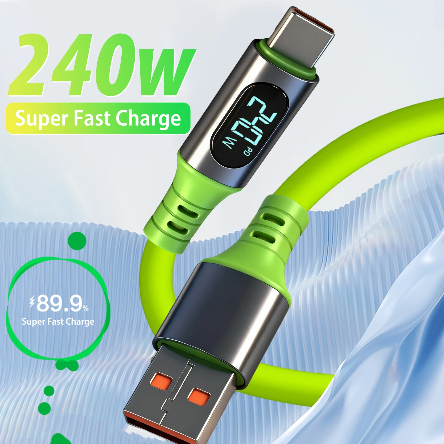 240W Fast Charging USB Type C Cable for IPhone Samsung Huawei Xiaomi ...