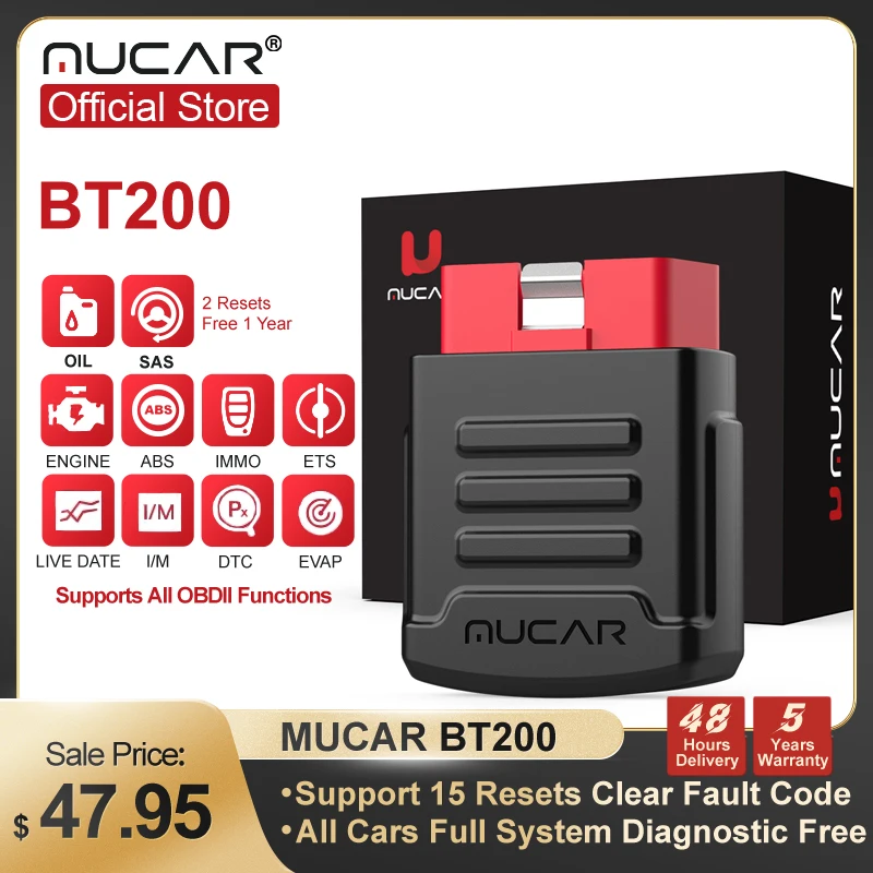 Mucar Bt200 Diagnostic Tools Old Version Car Code Reader Obd2 Scanner For Auto Oil Sas Obd 2 ...