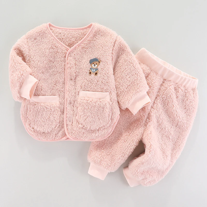 Children Flannel Set Autumn and Winter Baby Girl Clothes Fashion ...