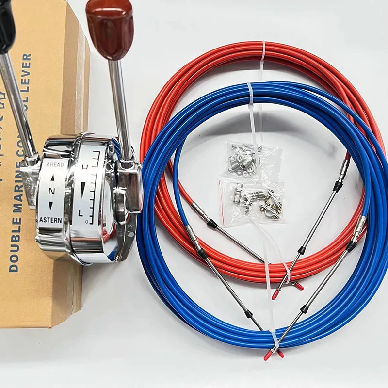 Universal Marine Throttle Head Double Handle Controller with Soft Axis ...