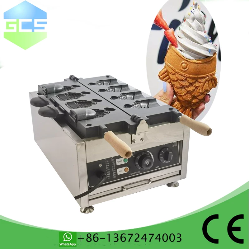 Commercial Electric Japanese Open Mouth 5 Pcs Fish Shaped Filling Ice ...