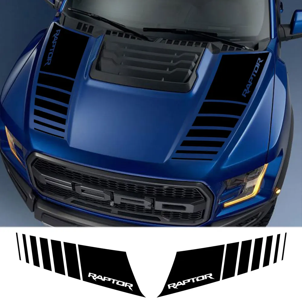 2PCS-Car-Hood-Bonnet-Decals-For-Ford-Ranger-Raptor-F150-F-150-2-7-V6 ...