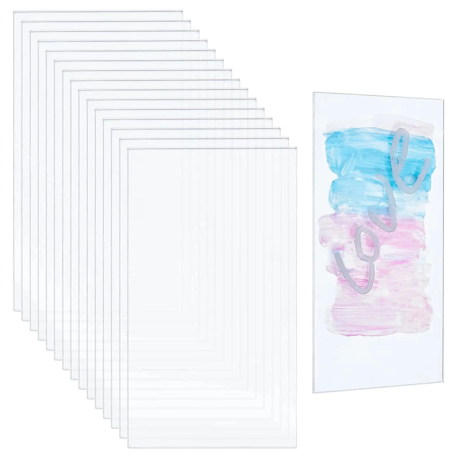 20-30-50pcs-Rectangle-Acrylic-Cards-Clear-Place-Blanks-Plates ...