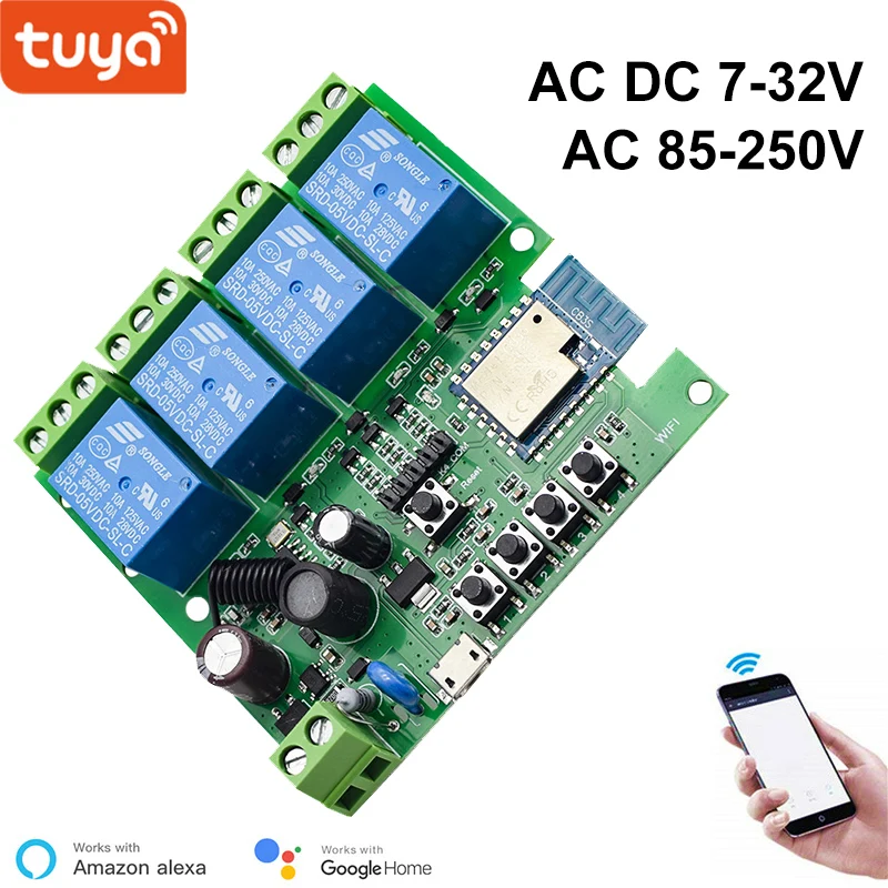 4CH-Tuya-Smart-Wifi-Switch-Relay-Module-12V-24V-220V-App-Remote-Control ...