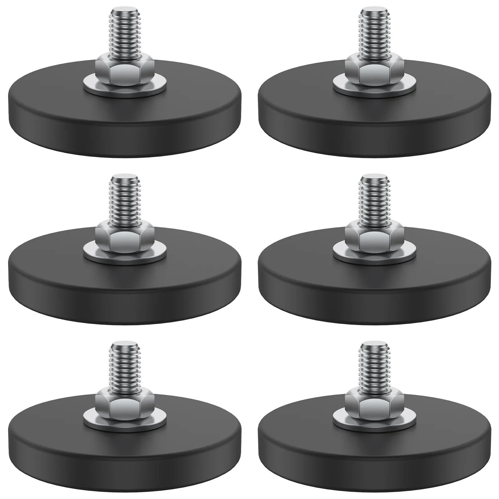6Pcs Magnet Base 1.7 Inch Round Neodymium Mounting Magnet M6 Thread ...