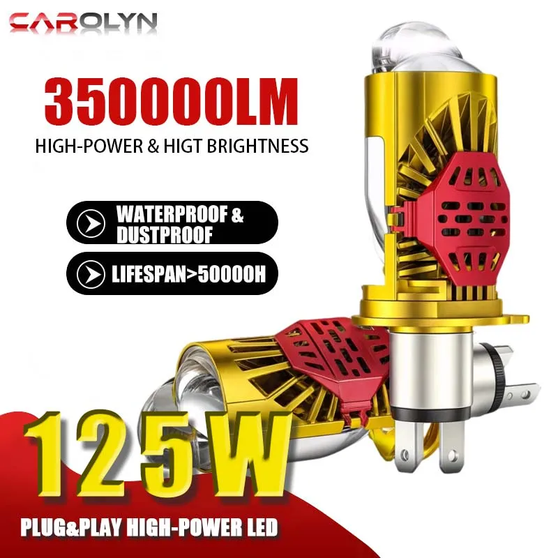 Carolyn 1-2pcs MINI Lens H4 Bi LED Projector plug&play Hi/Lo Beam Car ...