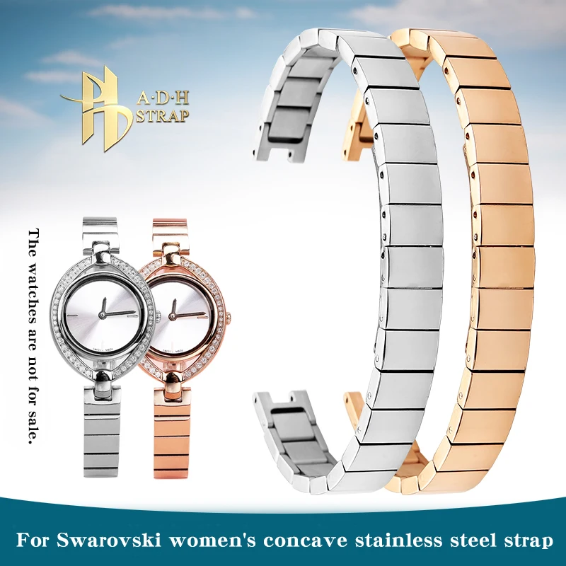 스와로브스키 여성호환용 오목한 스테인리스 스틸 스트랩 악마의 눈 시리즈 5376839 5376812 - 티몬
