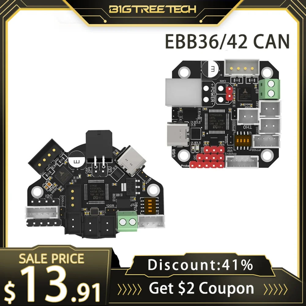 Btt Ebb36/ebb42 Can V1.0 Adapter Board Support Canbus And Usb Pt100 Vs ...