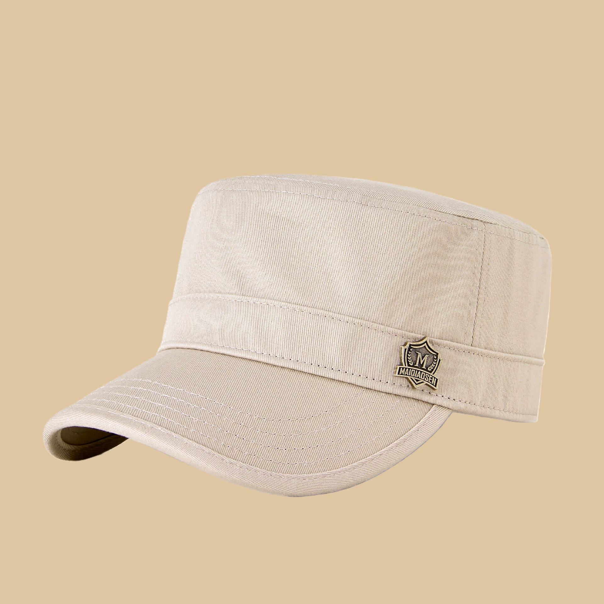 Military Cadet Cap 1005% Cotton Flat Top Army Style Dad Hat Big Head ...