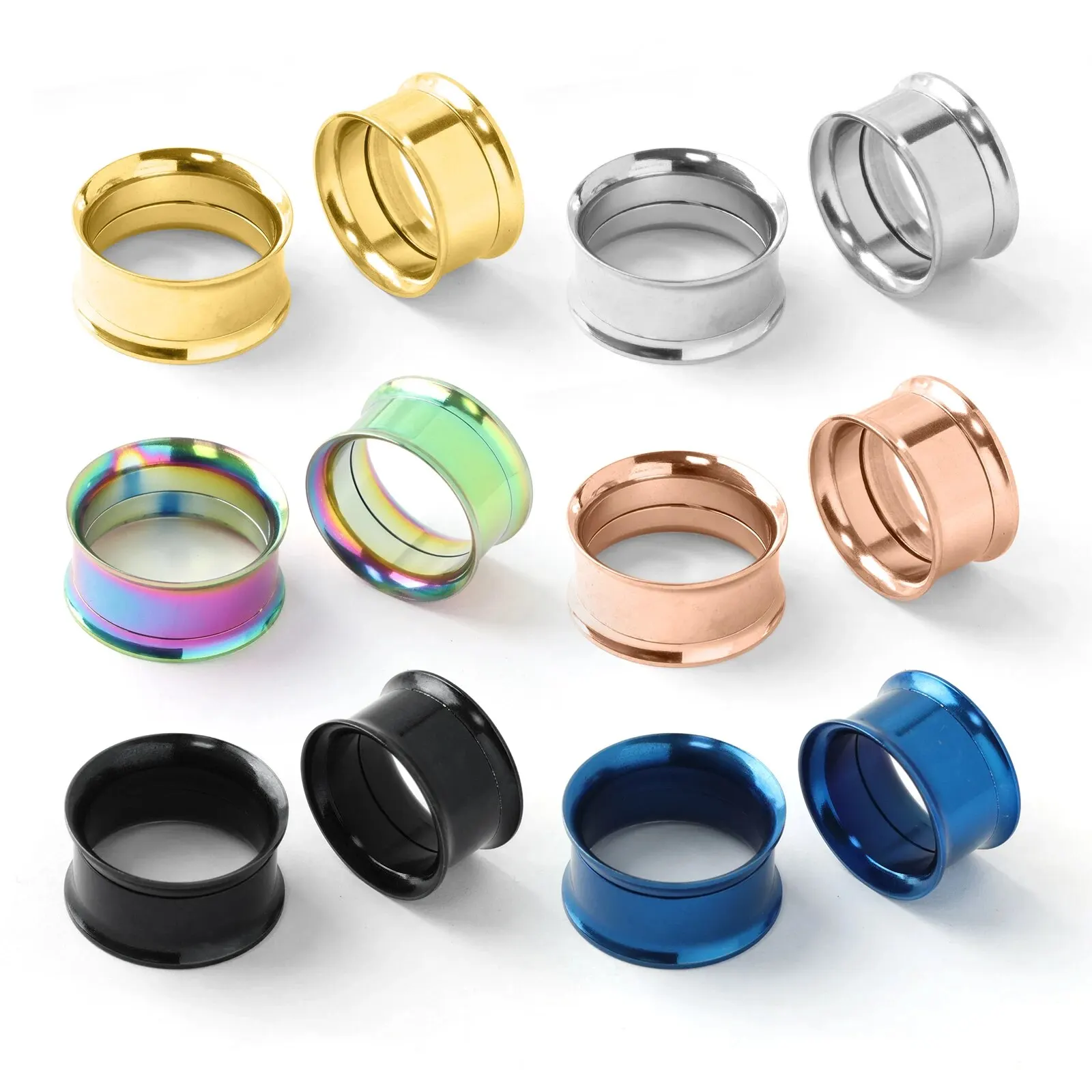 2pcs-Stainelss-Steel-8mm-Ear-Gauge-Plugs-And-Tunnels-Flesh-Strecher-Ear ...