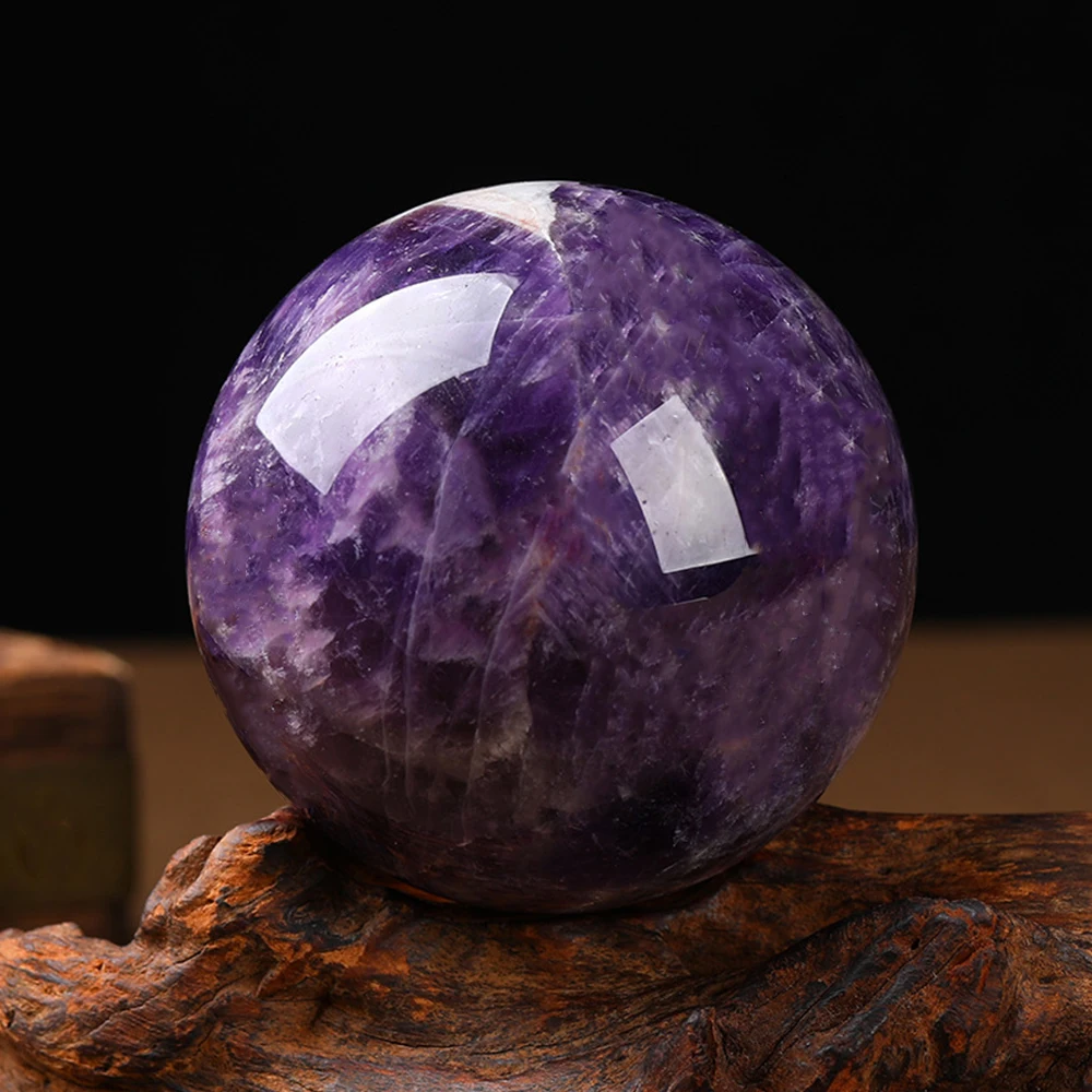 Natural Crystal Ball Fantasy Amethyst Crystal Ball Decoration Polished ...