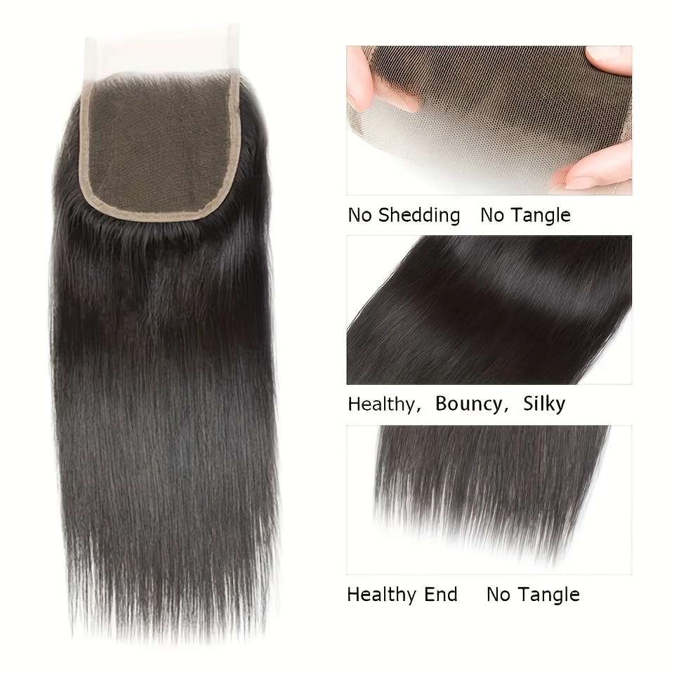 Transparent-Lace-Closure-Pre-Plucked-100-Brazilian-Human-Hair-4x4-13x4 ...