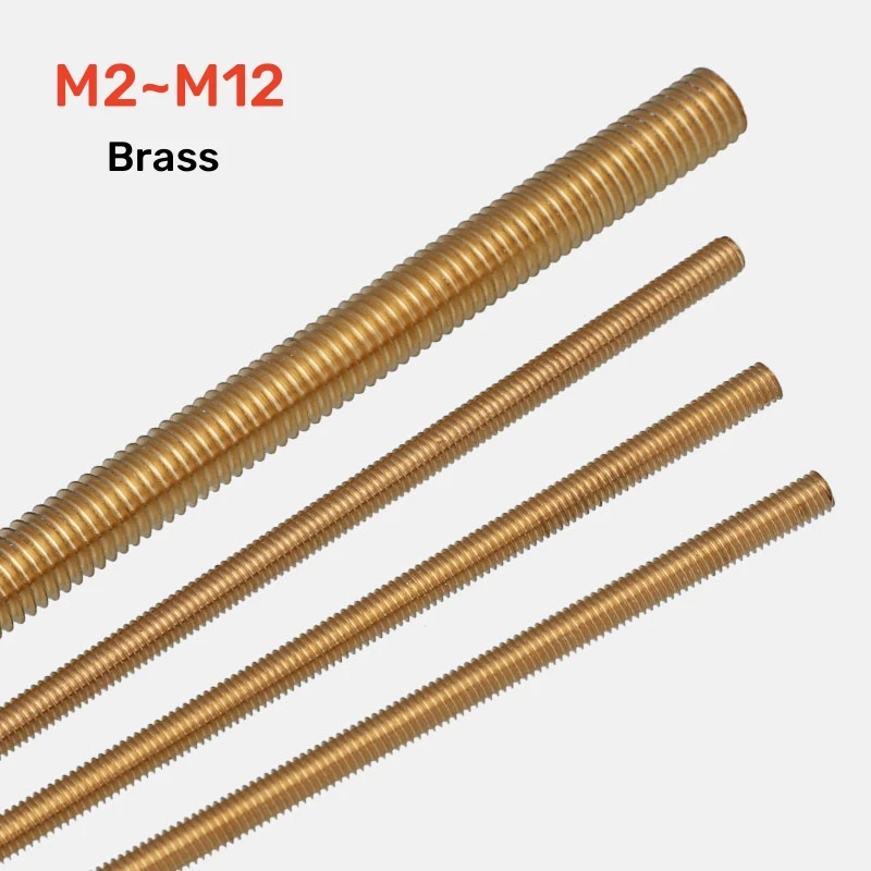 1/2/3pcs M2 M2.5 M3 M4 M5 M6 M8 M10 M12 Brass Full Threaded Rod Copper ...