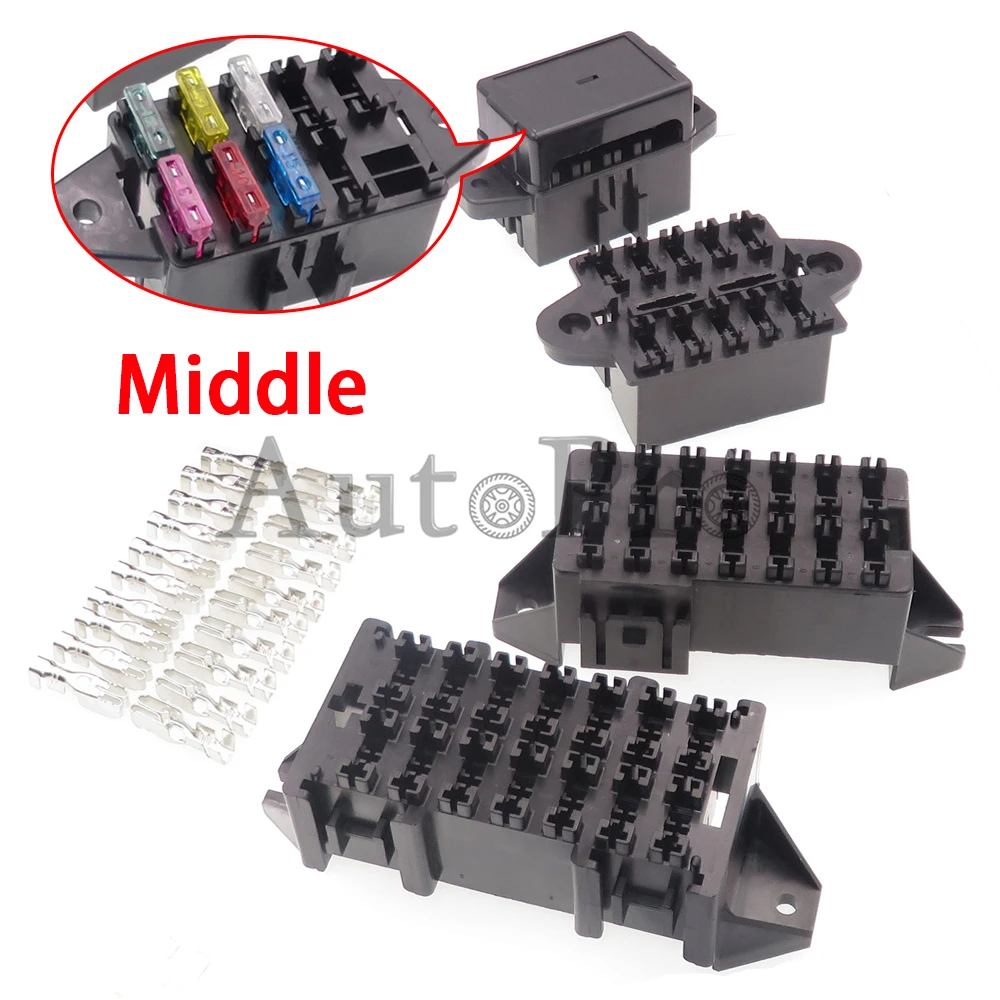 1-Set-9-10-14Ways-Black-Medium-Multiway-Blade-Type-Fuse-Box-Assembly ...