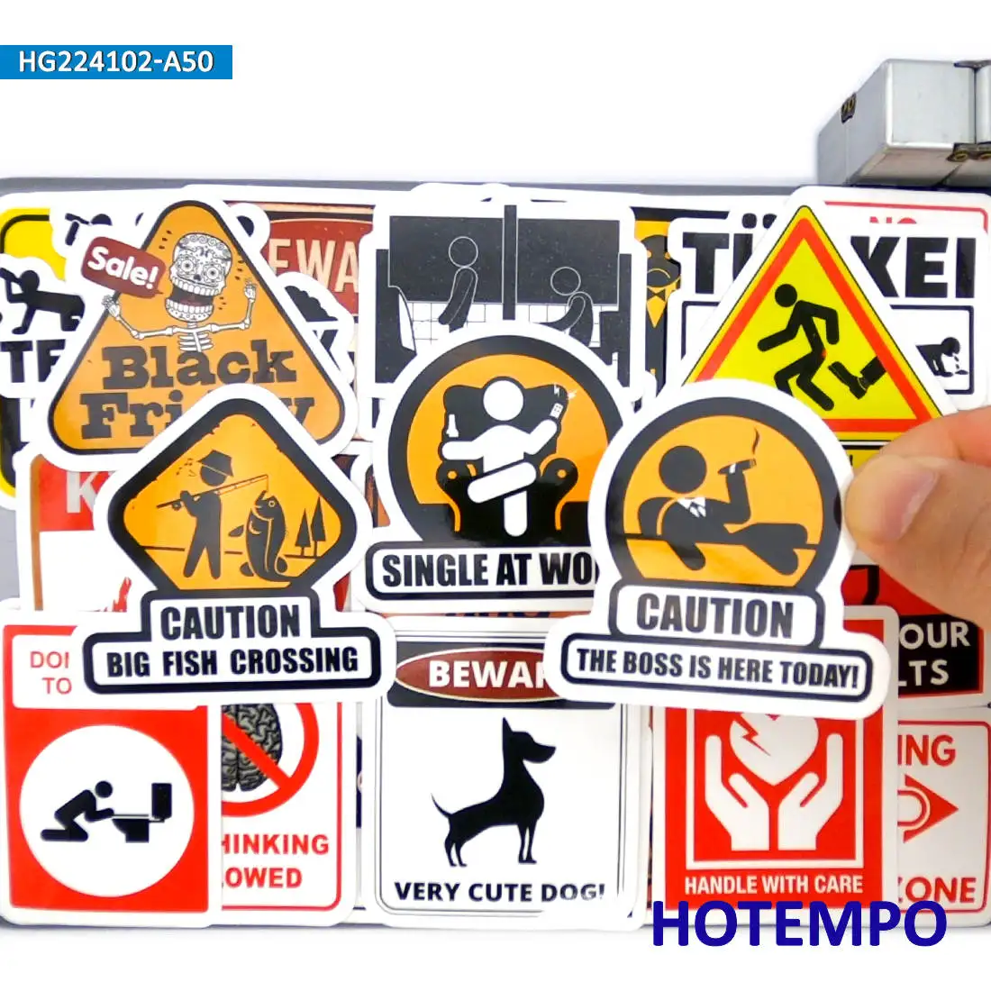 50Pieces Funny Warning Signs Spoof Slogan Waterproof Stickers for ...