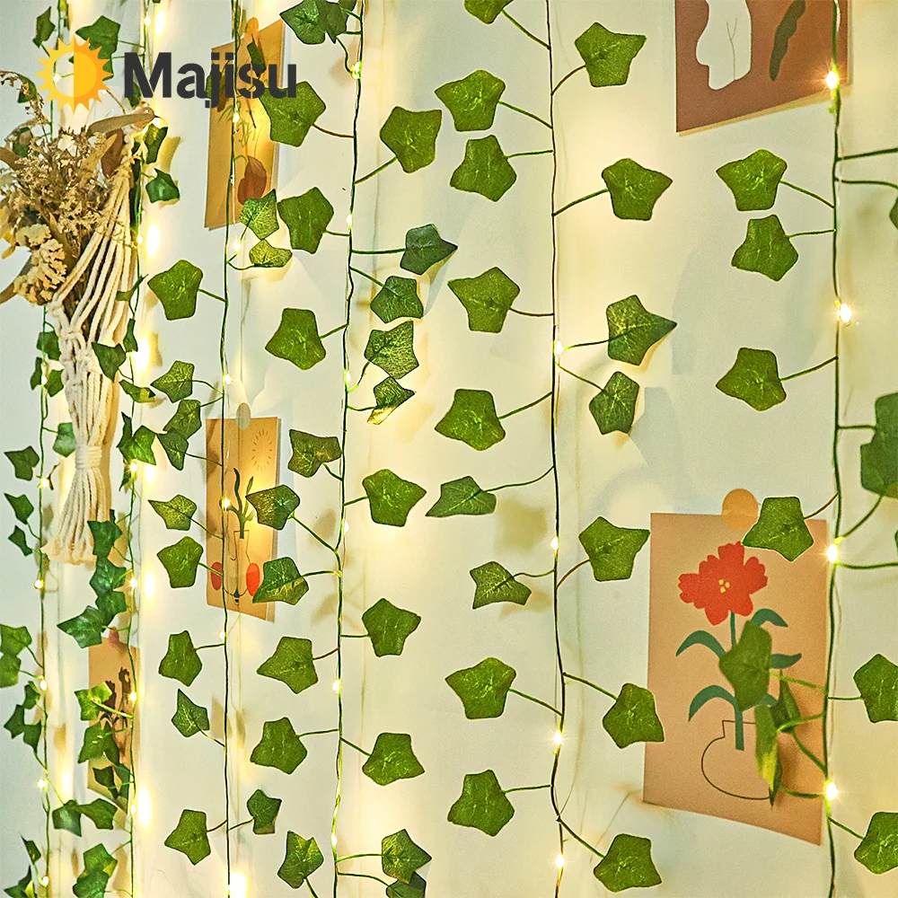2M LED Flower Green Leaf String Lights for Home Bedroom Wedding Party ...