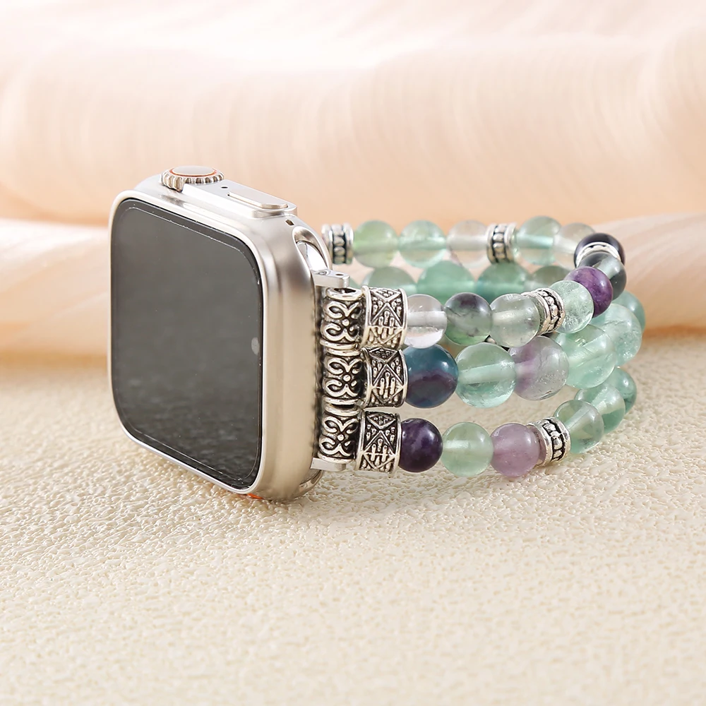 Natural-Stones-Beaded-Stretchy-Smartwatch-Bands-For-from-38mm-to-49mm ...