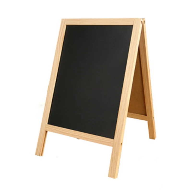 Mini-Wooden-Chalk-Board-Double-Easel-Message-Blackboard-Whiteboard ...