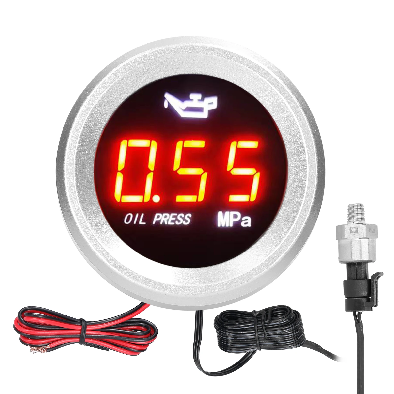 52mm Oil Pressure Gauge Car Digital Meter with LED Display 9-35V ...