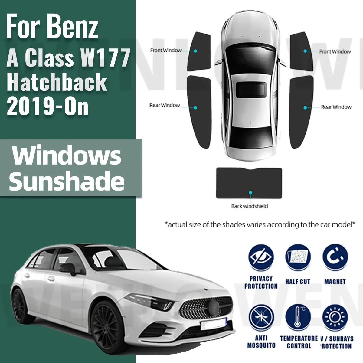 For Mercedes Benz A Class Hatchback W177 2019-2024 Car Sunshade Visor ...
