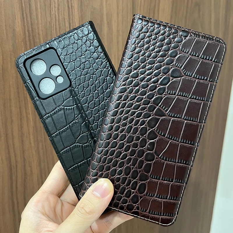 Magnet Genuine Leather Skin Flip Wallet Phone Case Cover On For Realmi ...