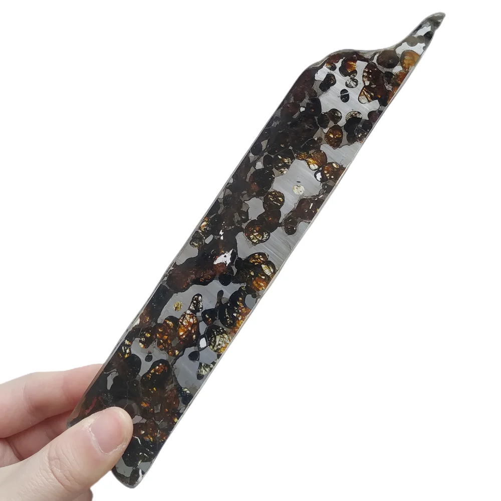 Brenham-Olive-Meteorite-Specimen-Pallasite-Olive-Meteorite-Slice ...