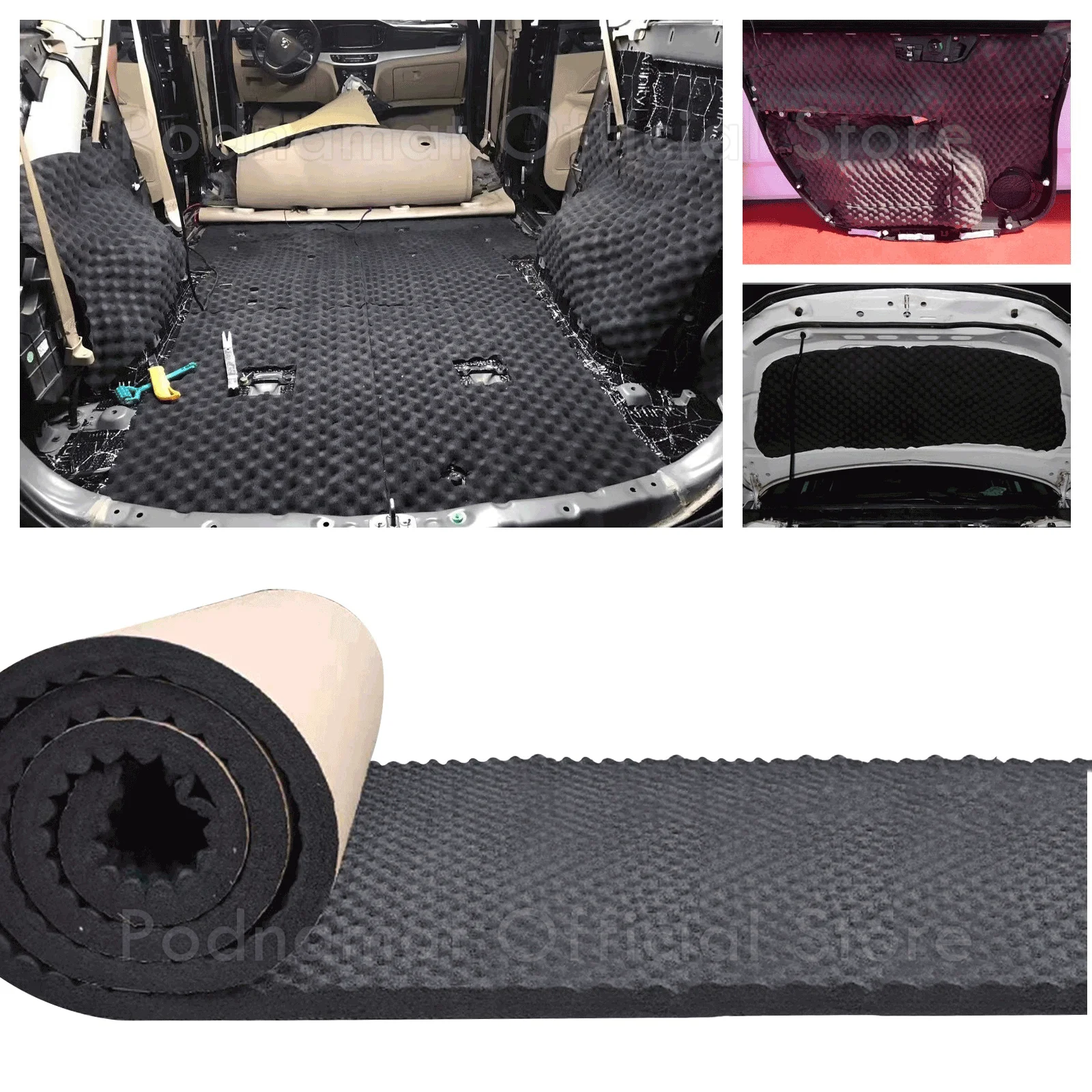 Auto-Studio-Sound-Acoustic-Absorption-Foam-Car-Engine-Heatproof ...