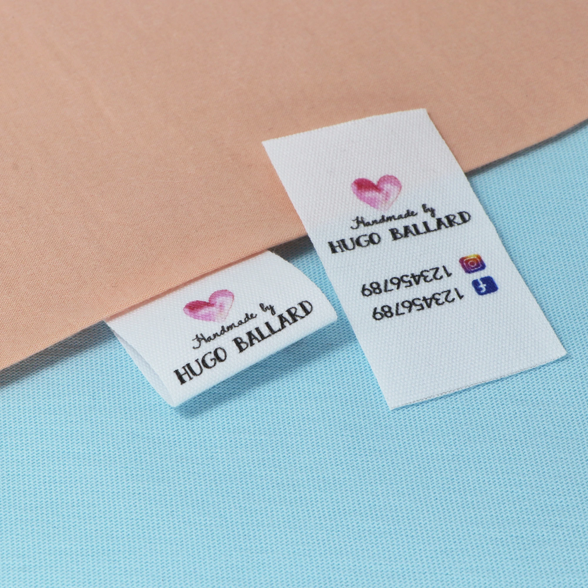Custom Folding Labels , Logo or Text - fold Tags, Personalized Brand ...