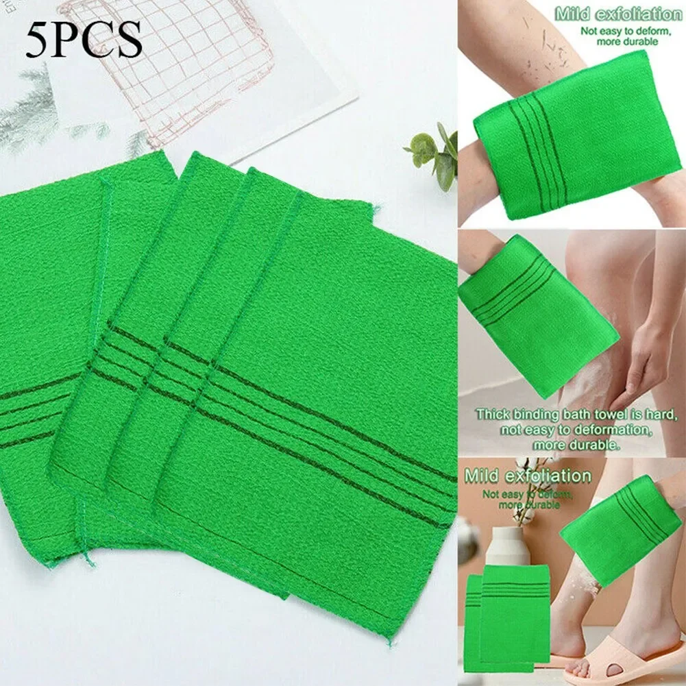 5Pcs-Double-Sided-Towel-Korean-Exfoliating-Bath-Washcloth-Body-Scrub ...
