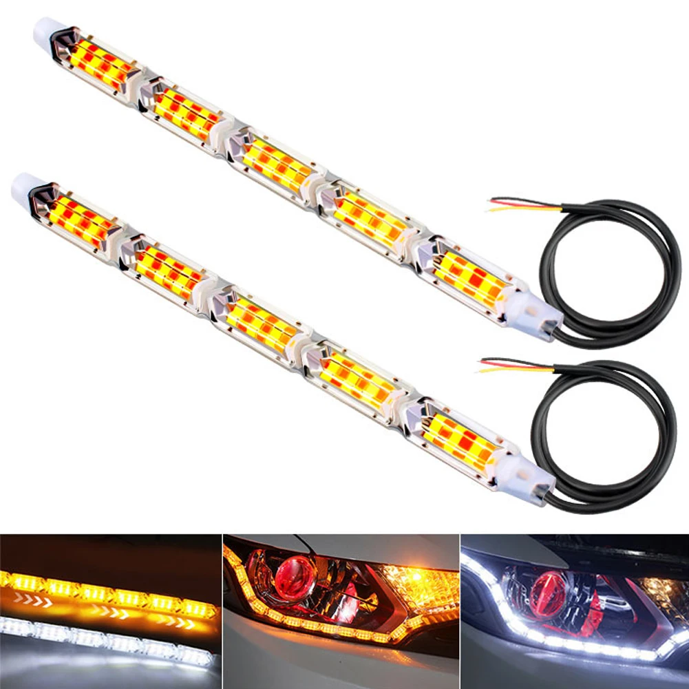 DRL-LED-Daytime-Running-Light-Strip-Flexible-Waterproof-Headlight-Turn ...
