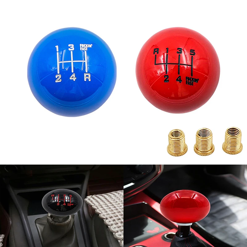 Universal-Black-White-Blue-Red-Gear-Shift-Knob-Acrylic-5-6-Speed ...