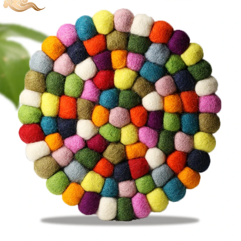 Handmade-Nepalese-Wool-Felt-Ethnic-Style-Felted-Round-Ball-Pad-for ...