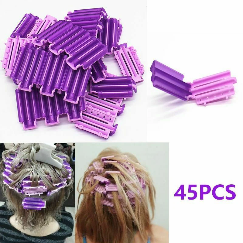 45 Pcs Hair Clip Wave Perm Rod Bars Corn Curler DIY Curler Fluffy ...