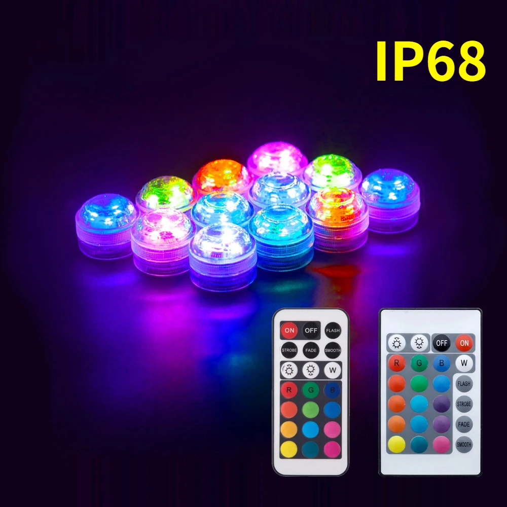 IP68-RGB-Submersible-Light-21-24key-Remote-Control-Battery-Operated ...