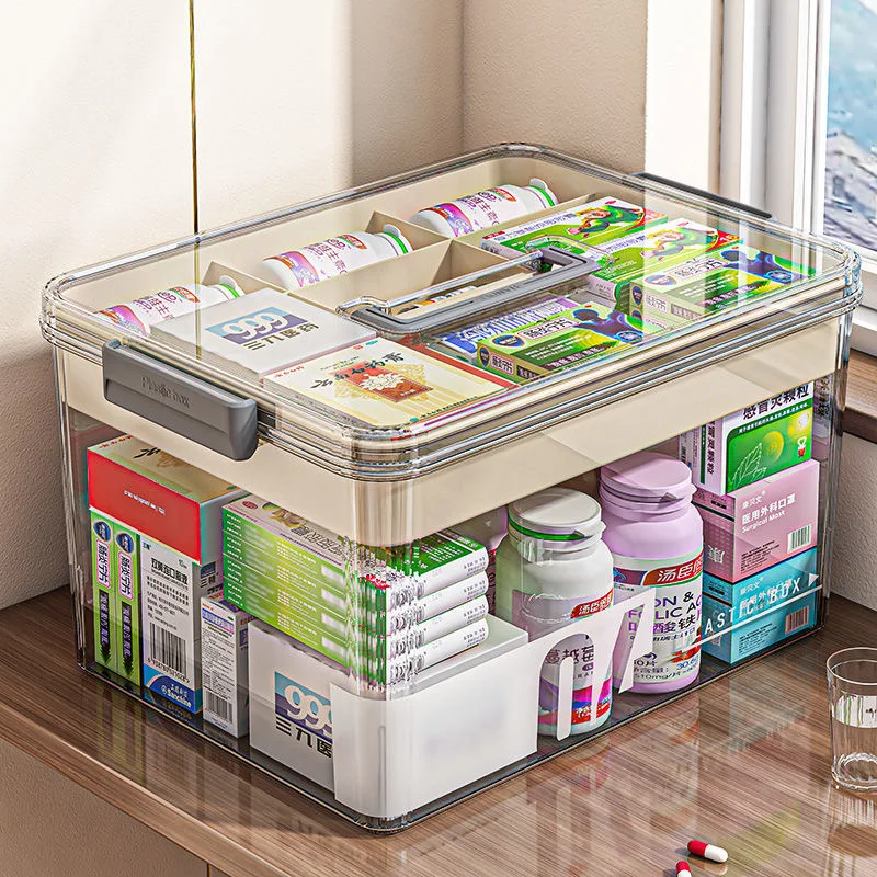 Multi-Layer Home Medicine Box Large Capacity Medical Storage Case ...
