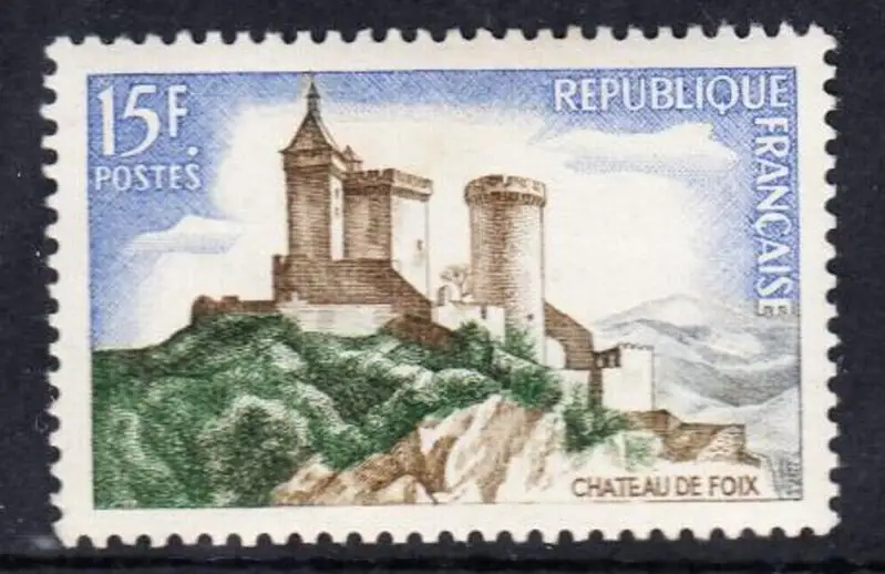 1Pcs-Set-New-France-Post-Stamp-1958-Tourist-Scenery-Fuwa-Castle-Postage ...