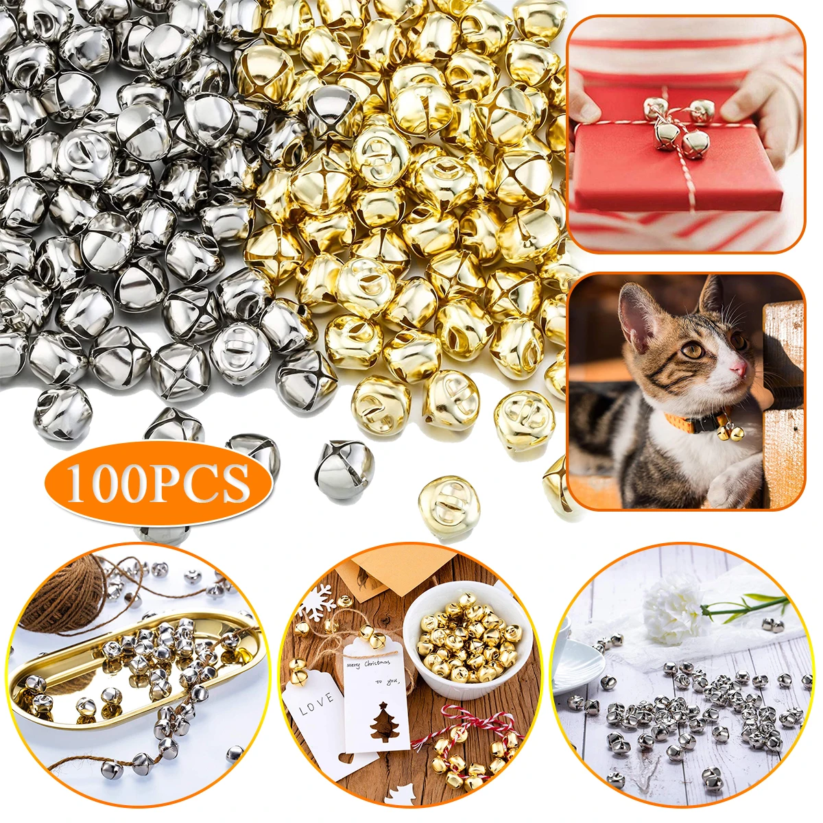 100Pcs-DIY-Multisize-Bell-Gold-Silver-Jingle-Bells-Craft-Mini-Bell-Bulk ...