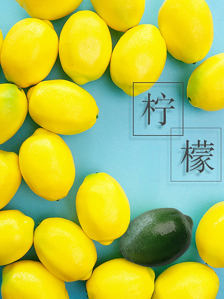 Summer Fresh Simulation Fake Fruit Plastic Lemon Shooting Props Food ...