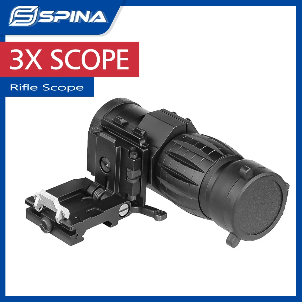 Tactical-Optical-Scope-Sight-3X-Magnifier-Riflescope-With-Flip-Up-Mount ...