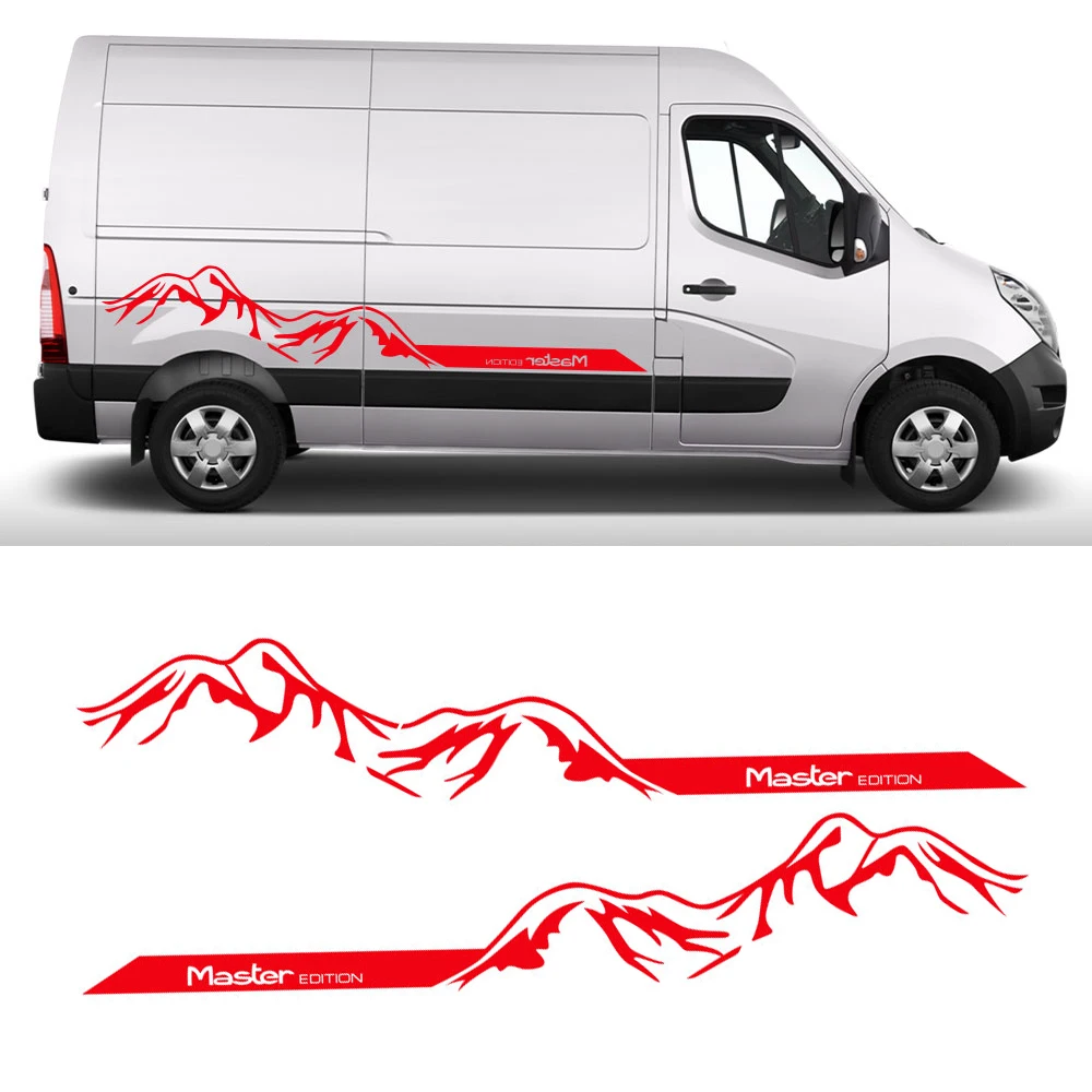 Car Door Side Stickers For Renault Master NV400 Van Camper Mountain ...