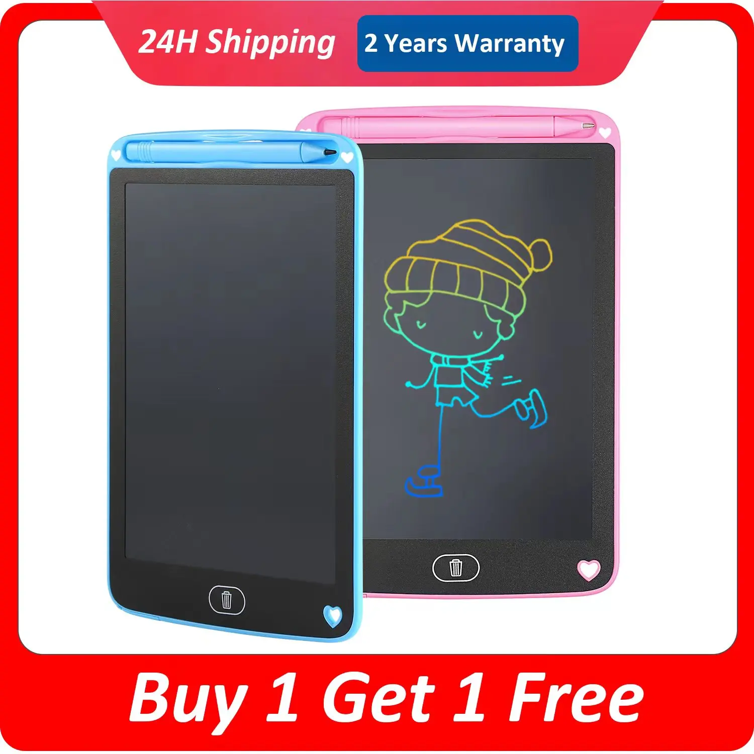 LCD writing tablet for kids 11 inch multicolor drawing tablet with pen ...